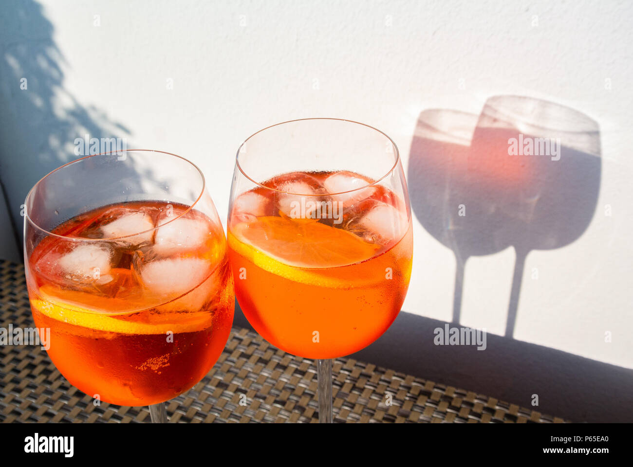 Aperol spritz with white background Stock Photo - Alamy