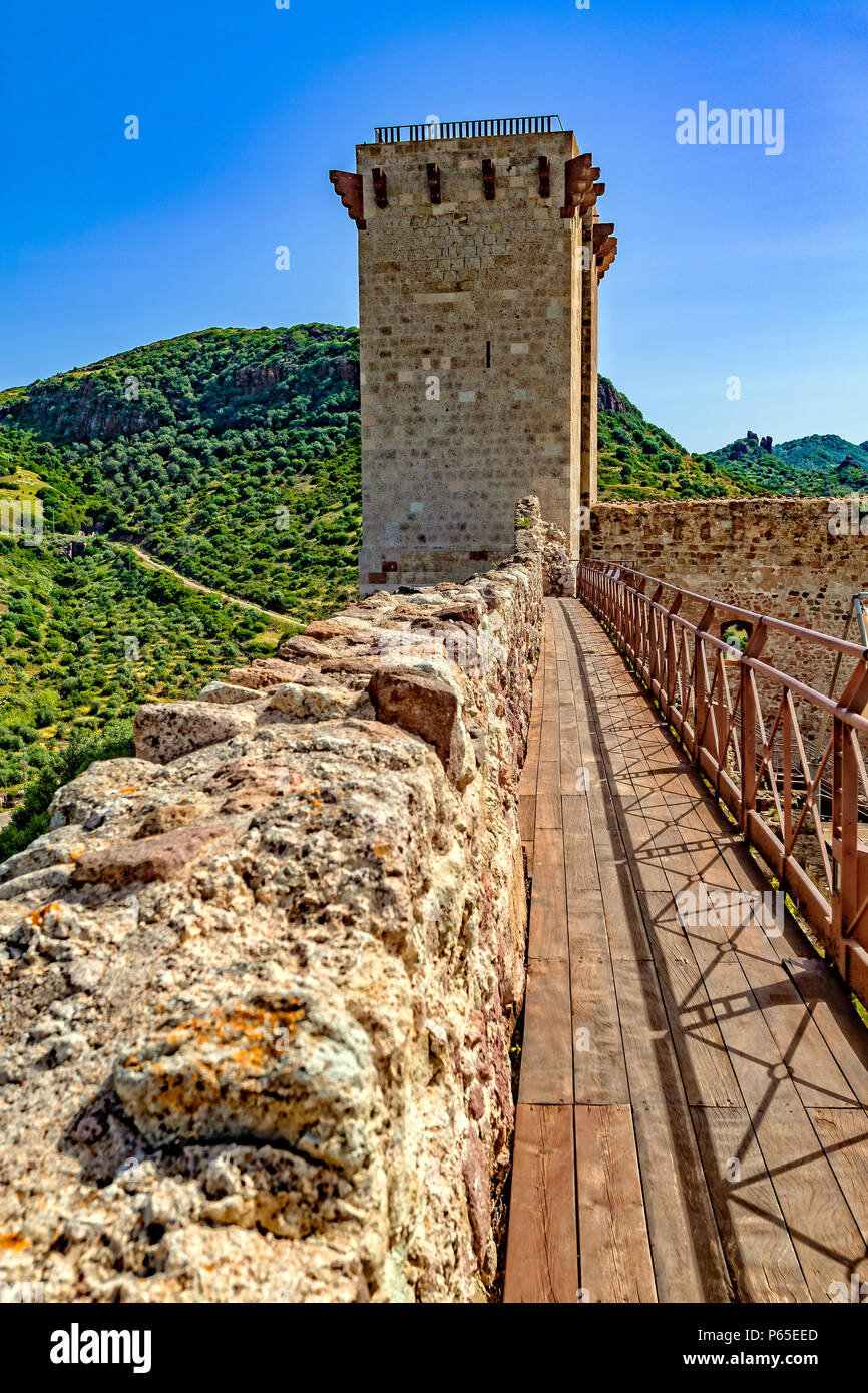 Italy Sardinia Bosa,castle of the Serravalle or Malaspina Stock Photo ...