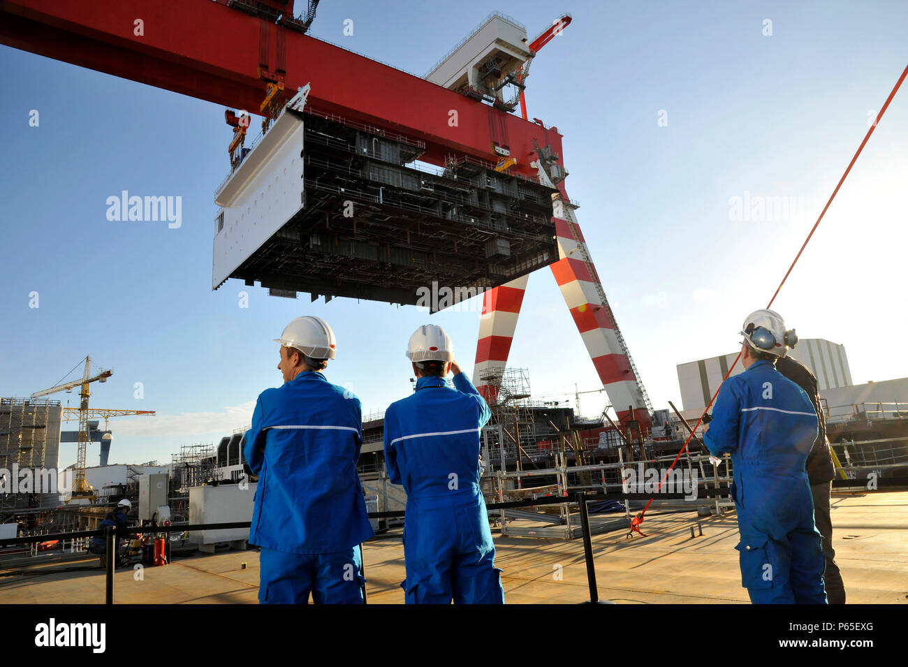 STX shipyards in Saint-Nazaire (north-western France), on 2017/11/15: a ...