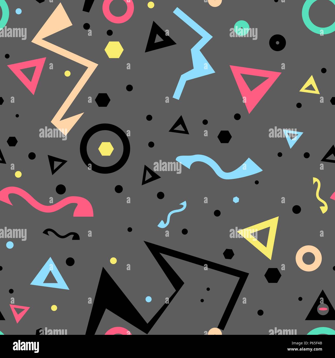 80 s pattern, geometric seamless pattern,colorful,retro pattern in ...