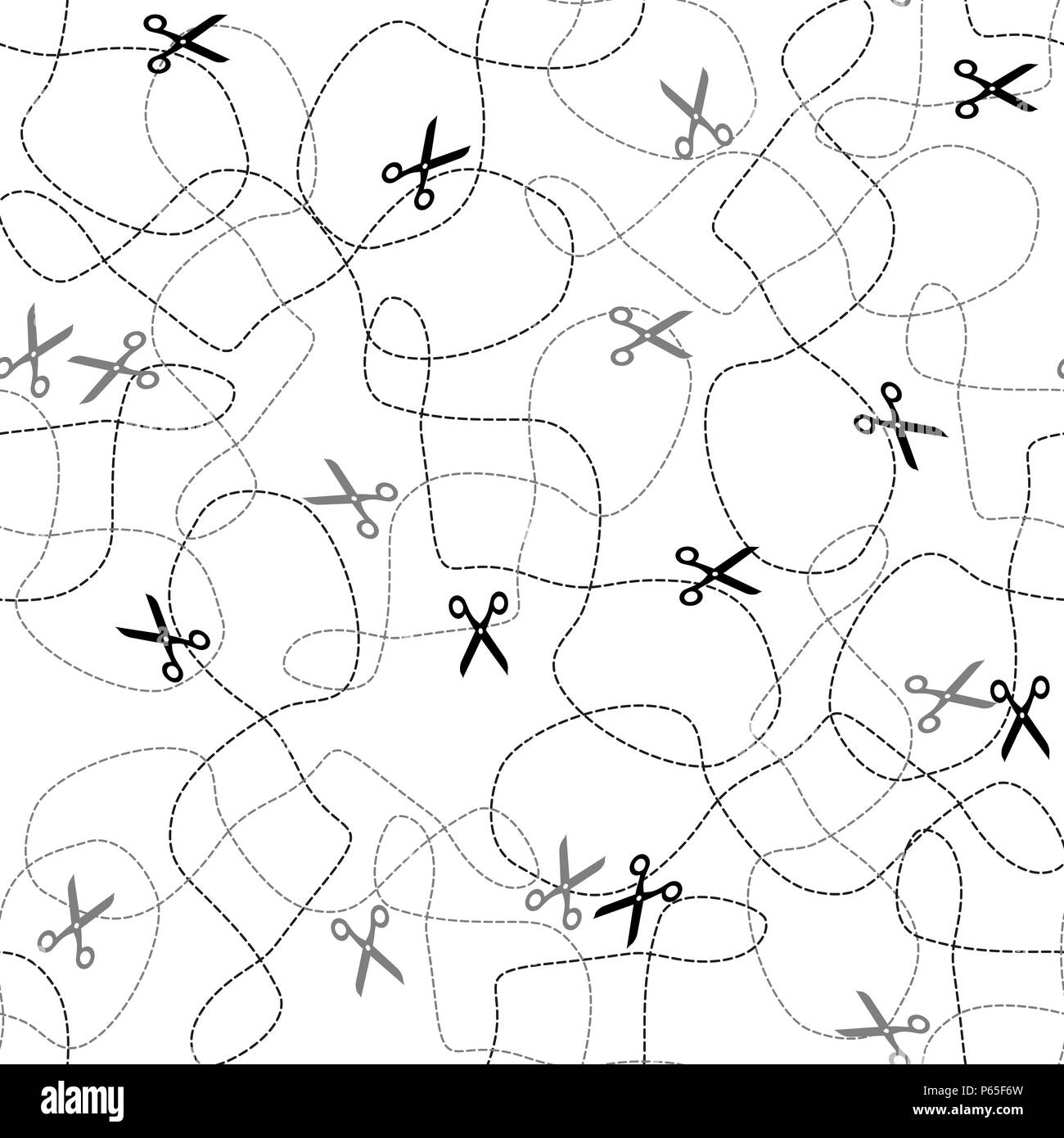 Scissors seamless pattern on white. Vector illustration eps10 Stock ...