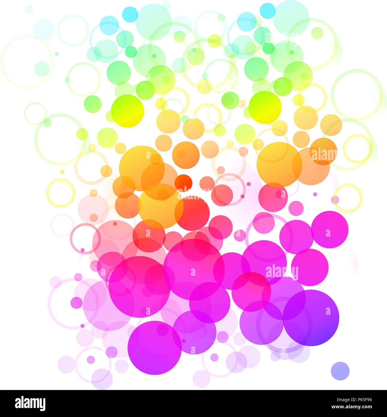 Watercolor colorful bubbles. Circles seamless pattern. Colorful round ...
