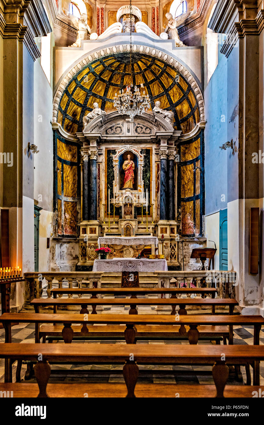Italy Sardinia Bosa,historic center,Cathedral of the Immaculate,chapel ...
