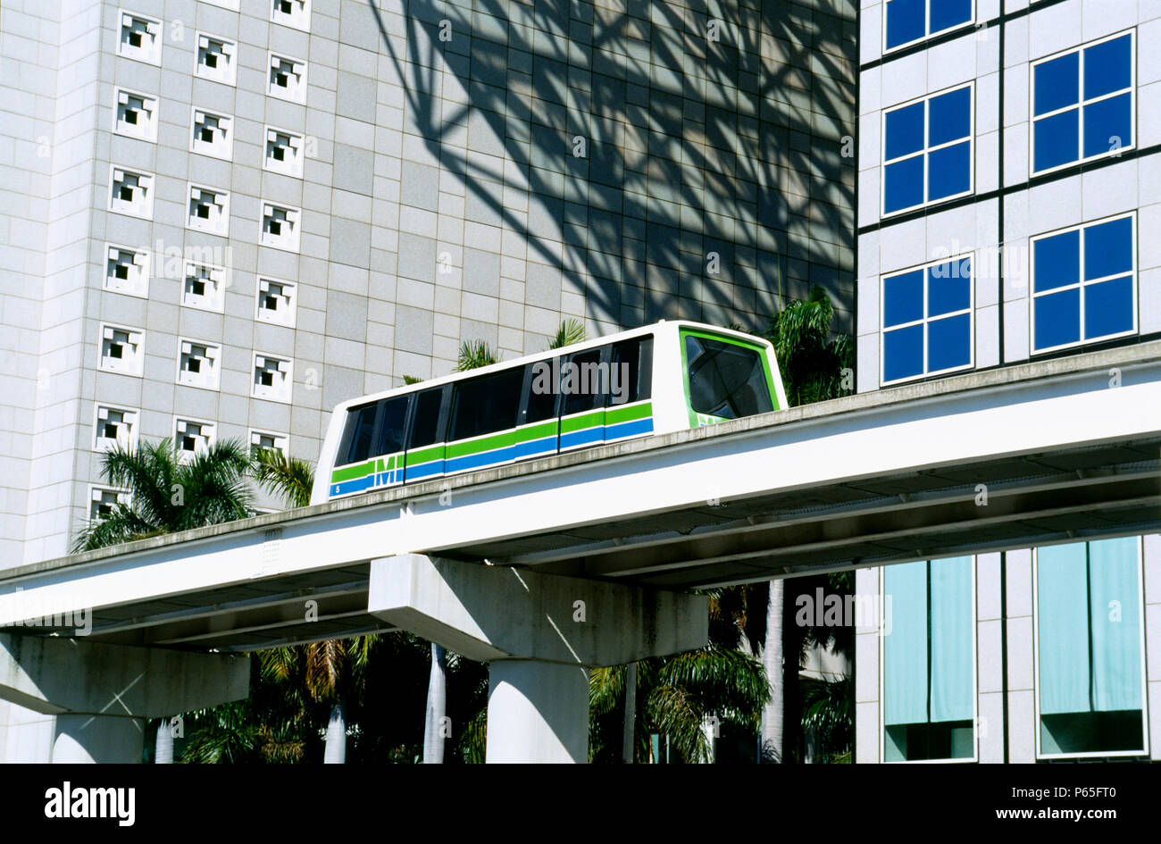 Mini rail transport network in Miami, Florida, USA Stock Photo - Alamy
