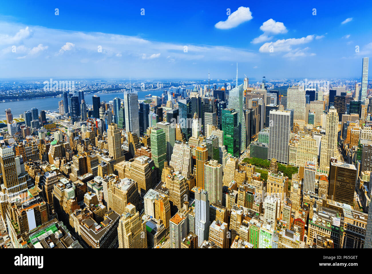 View of Manhattan from the skyscraper's observation deck. New York ...
