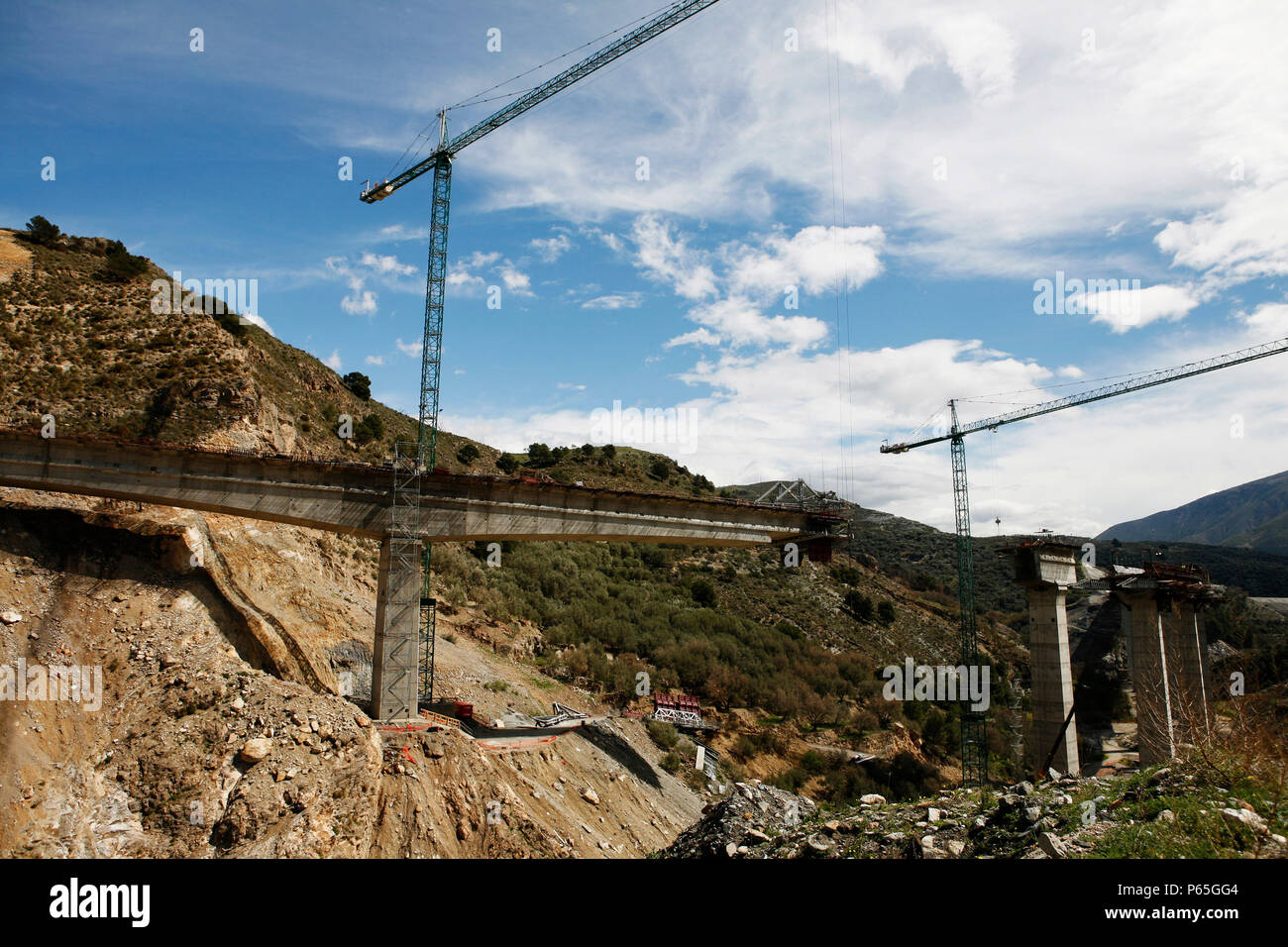 Construction of a bridge in Andalusia, Spain Stock Photo - Alamy