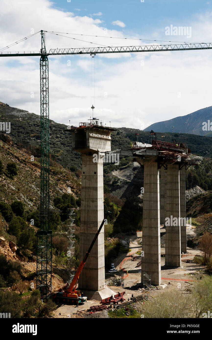 Construction of a bridge in Andalusia, Spain Stock Photo - Alamy