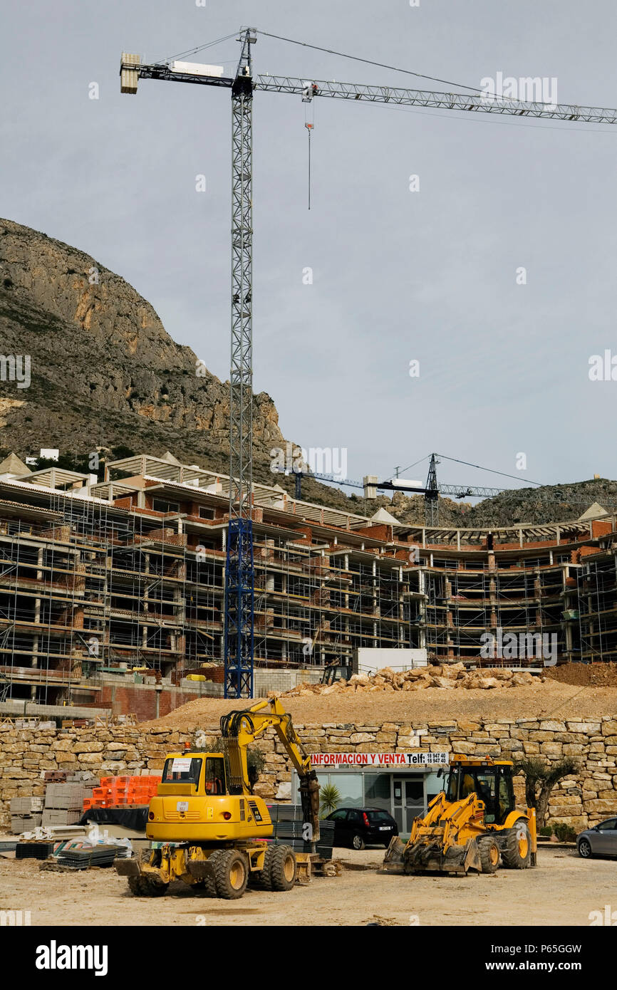 Construction on the Coastline of Altea Harbour, Spain Stock Photo - Alamy