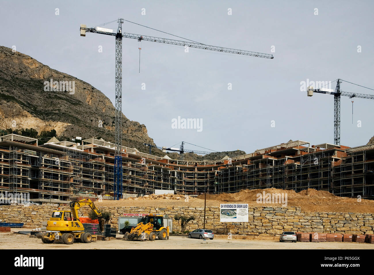 Construction on the Coastline of Altea Harbour, Spain Stock Photo - Alamy