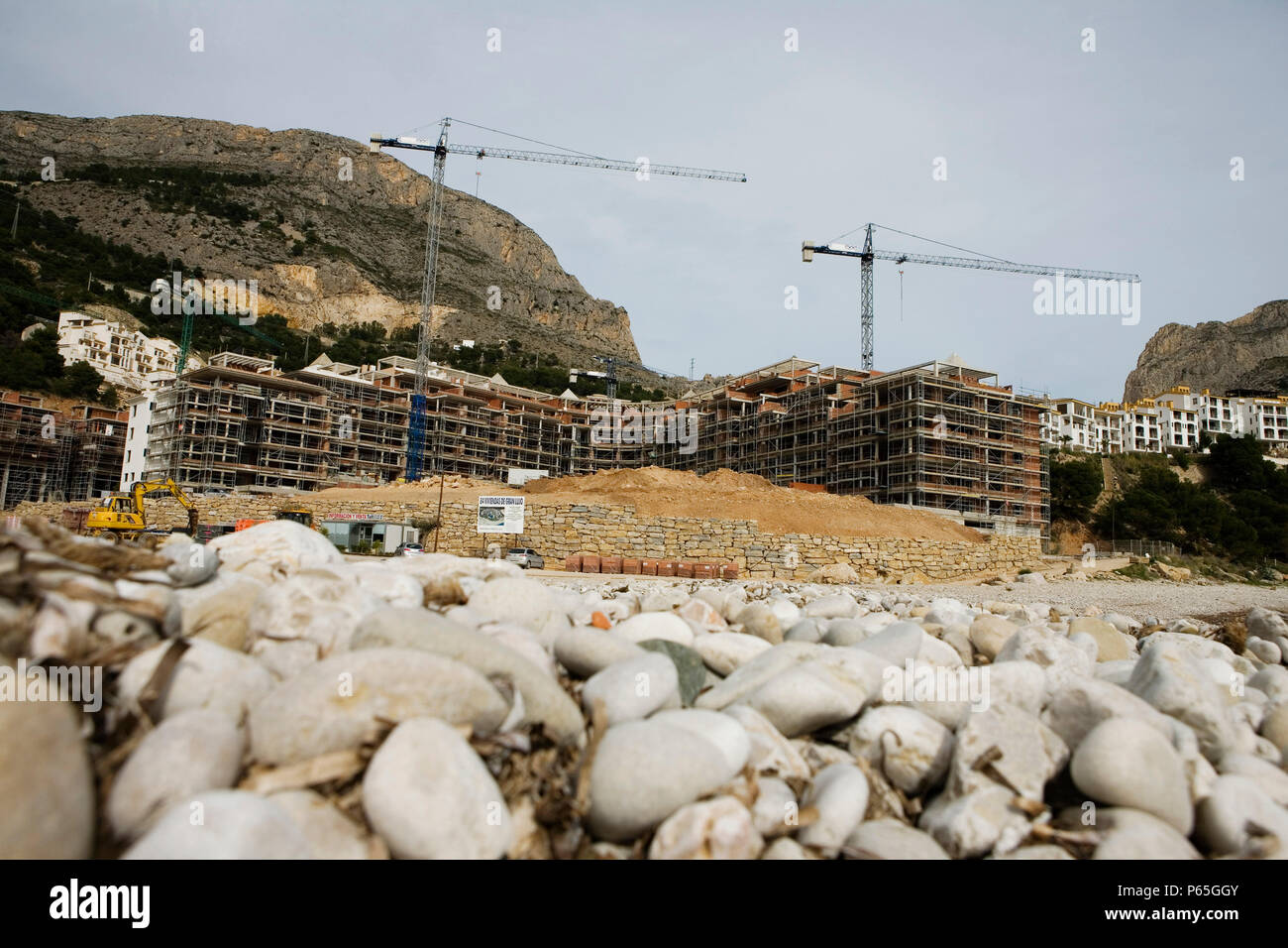 Construction on the Coastline of Altea Harbour, Spain Stock Photo - Alamy
