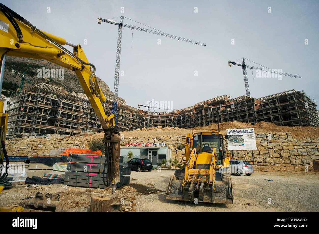 Construction on the Coastline of Altea Harbour, Spain Stock Photo - Alamy