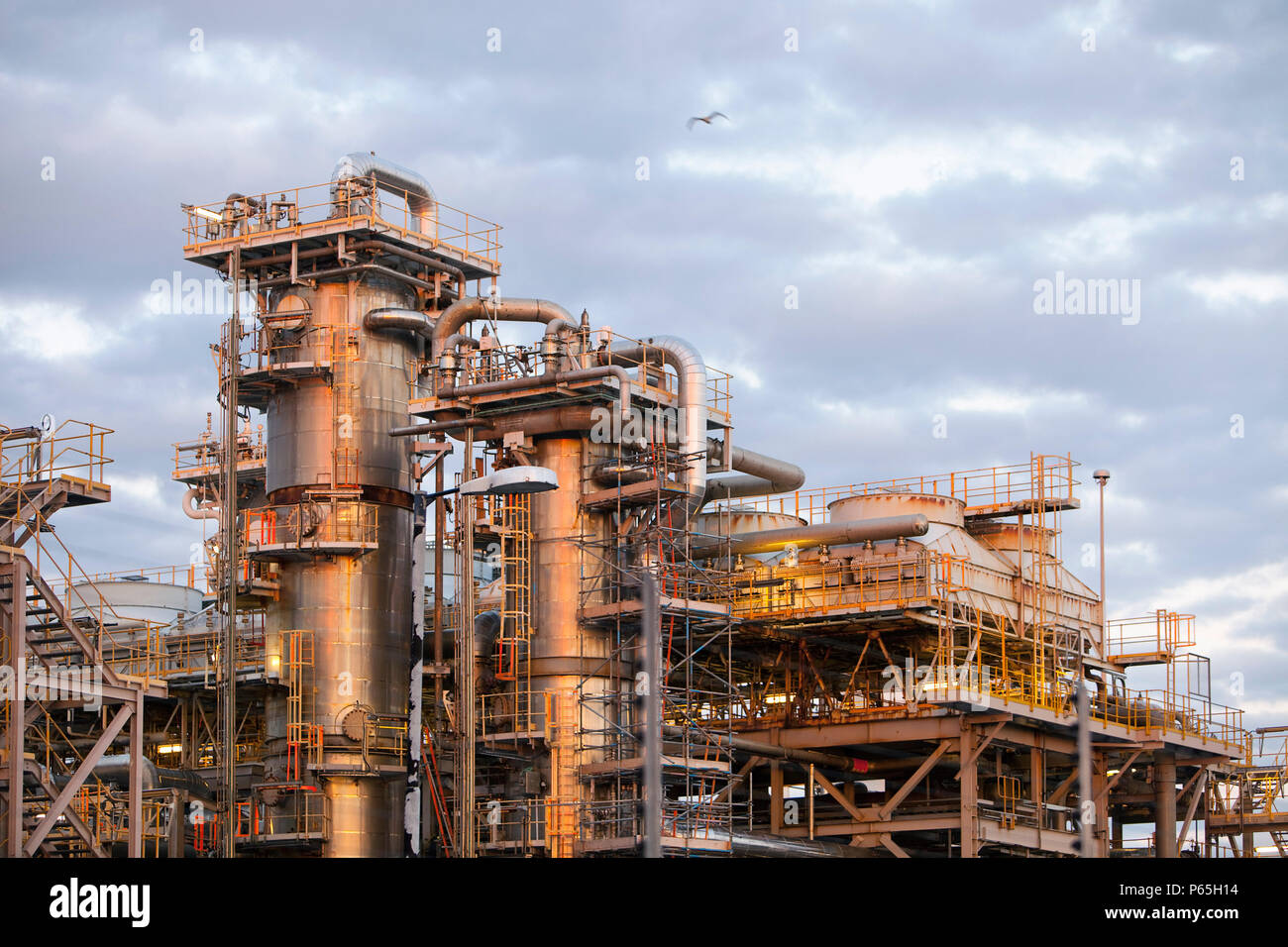 A gas processing plant at Rampside near Barrow in Furness, UK, that ...