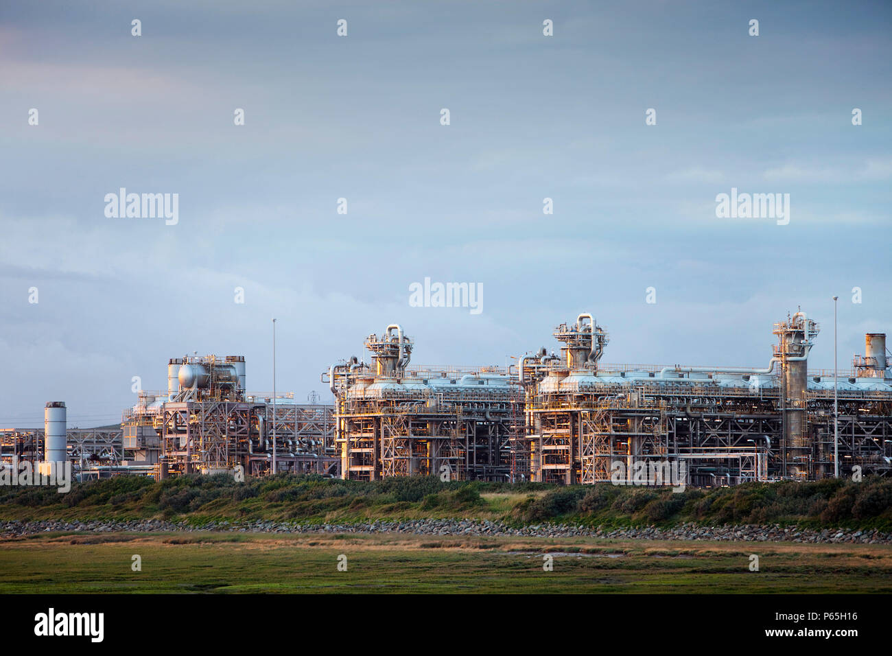 A gas processing plant at Rampside near Barrow in Furness, UK, that ...