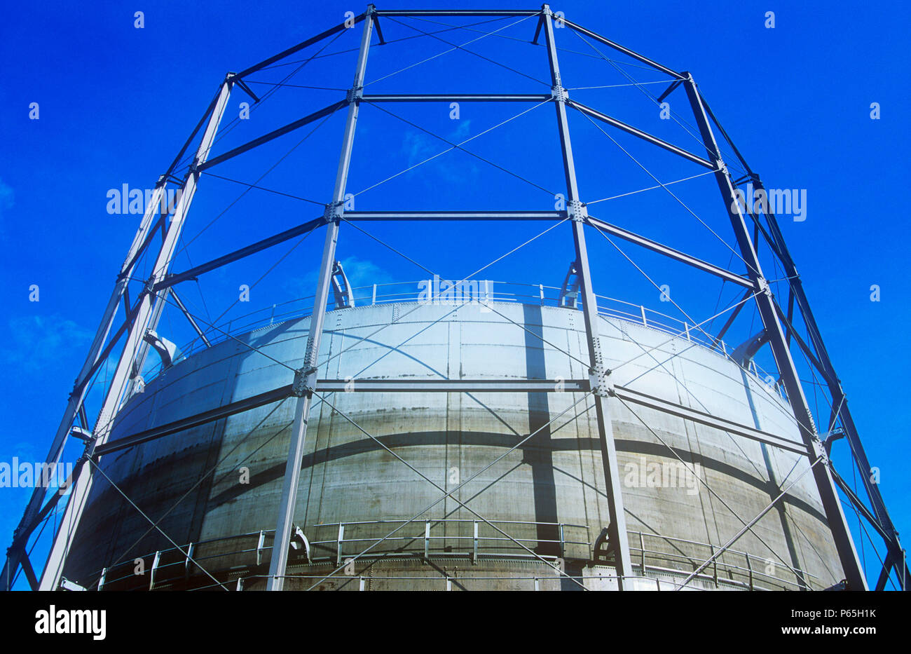 A gasometer in Leeds, UK Stock Photo - Alamy