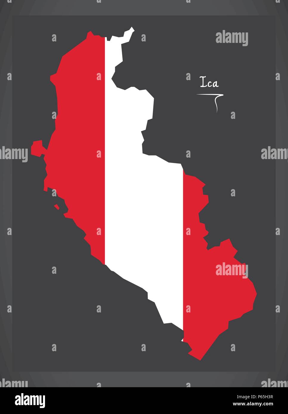 Ica map with Peruvian national flag illustration Stock Vector Image ...