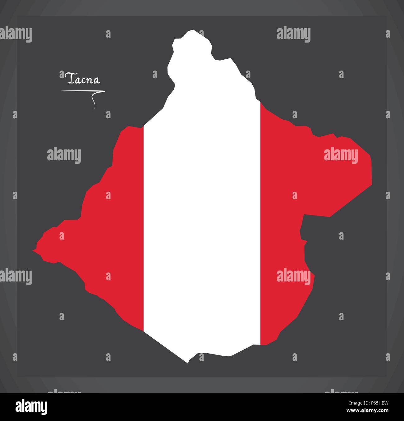 Tacna map with Peruvian national flag illustration Stock Vector Image ...