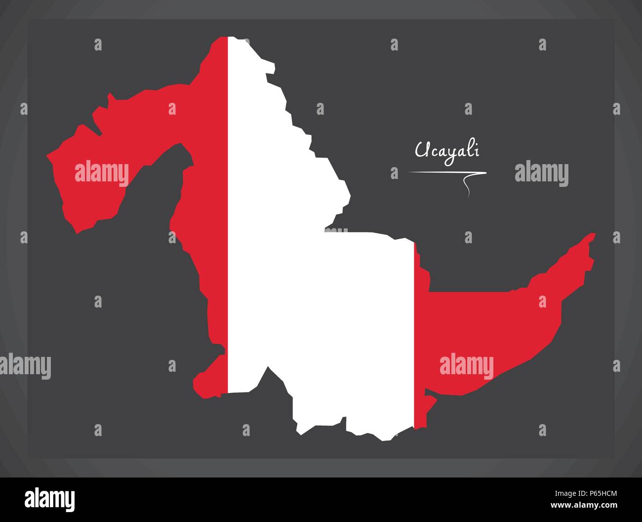 Ucayali map with Peruvian national flag illustration Stock Vector Image ...