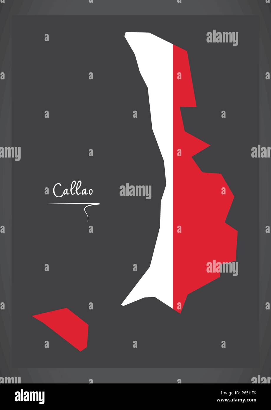 Callao map with Peruvian national flag illustration Stock Vector Image ...