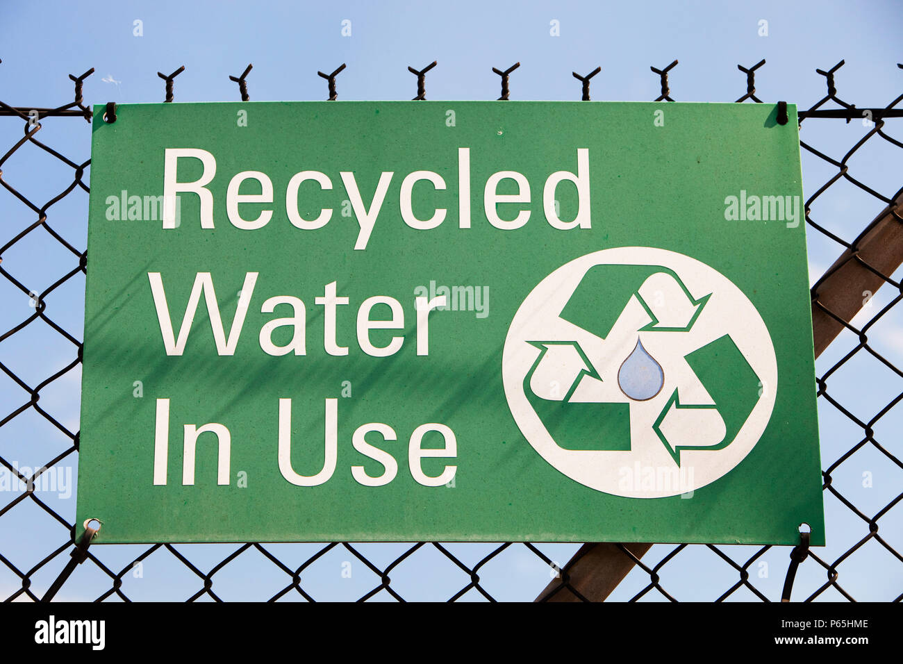 Sign saying recycled water in hi-res stock photography and images - Alamy