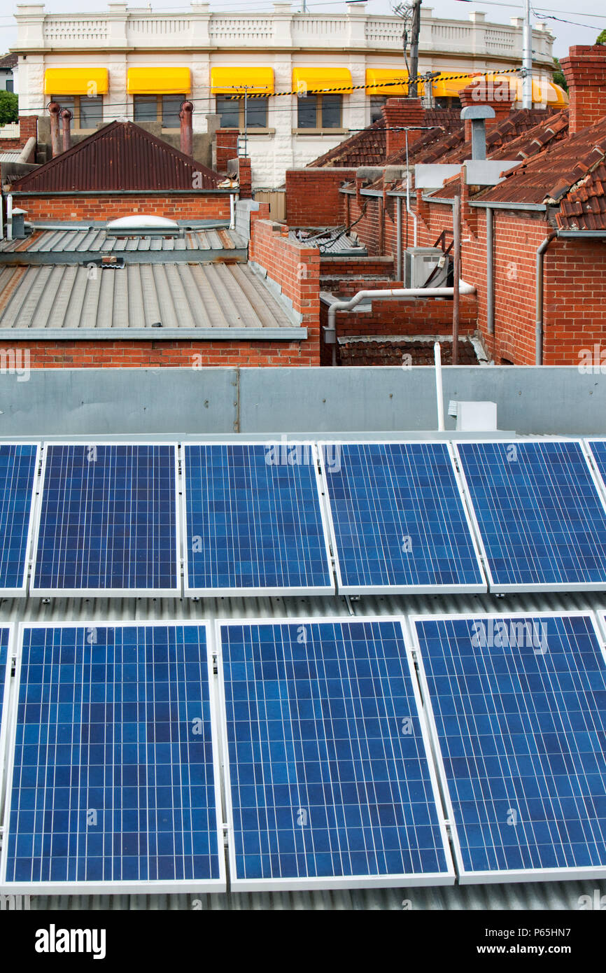Solar panels on the roof of the Super AIG Supermarket, on Glenfriies ...