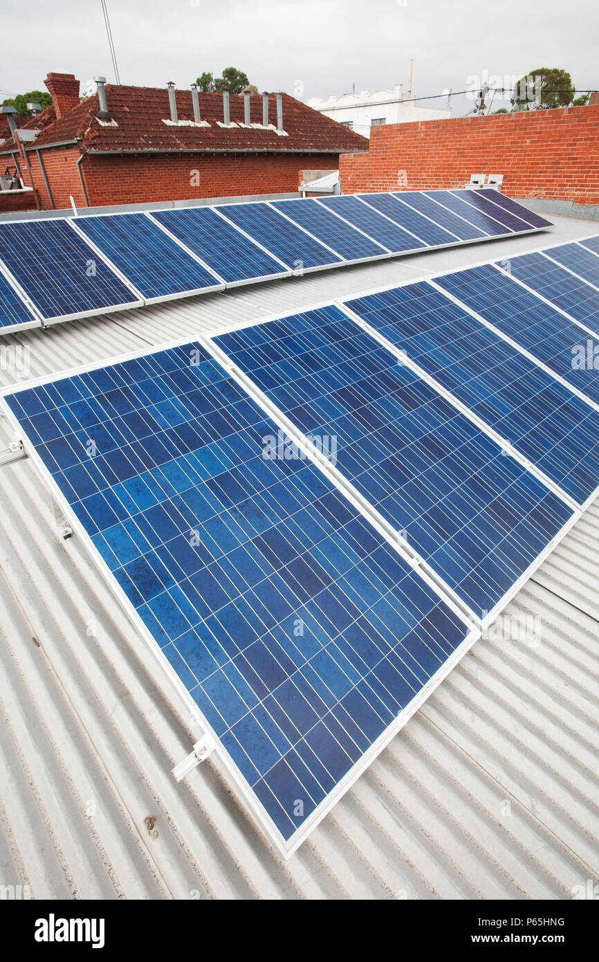 Solar panels on the roof of the Super AIG Supermarket, on Glenferries ...