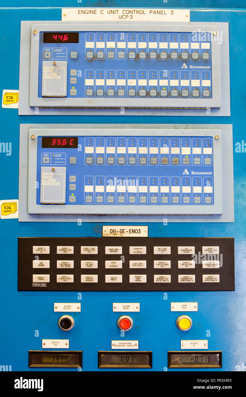 The control panels for the biogas boilers at Daveyhulme wastewater ...