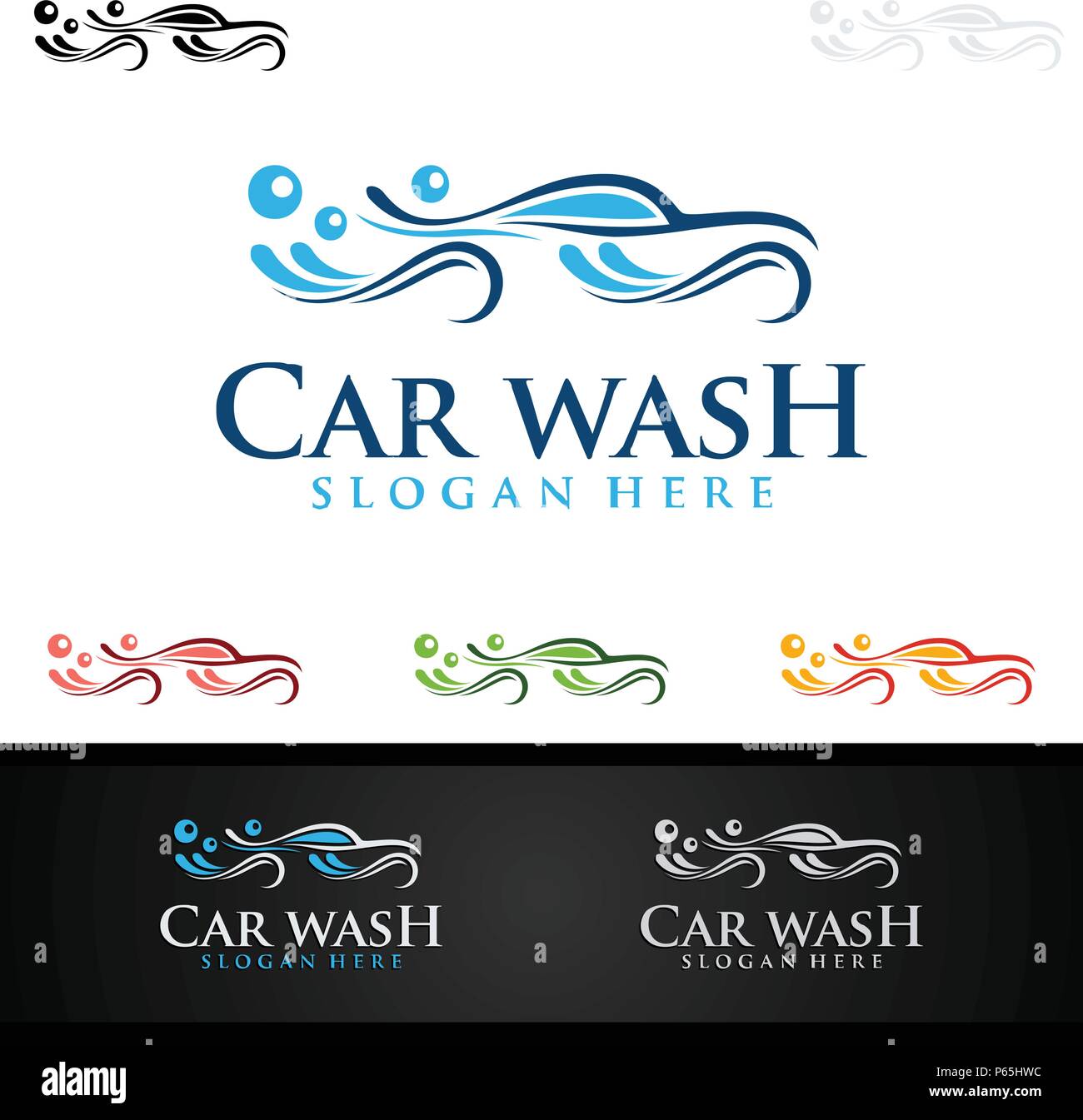 Car Wash Logo, Cleaning Car, Washing and Service Vector Logo Design ...