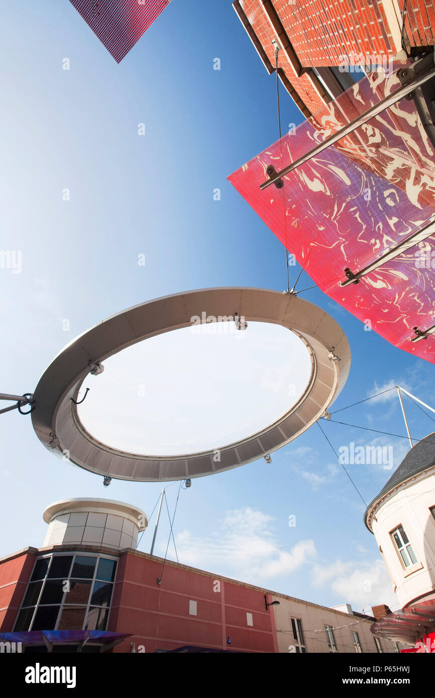 The newly refurbished pedestrian shopping precinct in Workington town ...