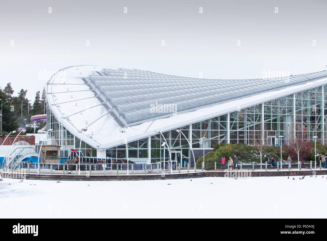 The swimming pool centre at Winfell Center Parcs near Penrith, Cumbria ...
