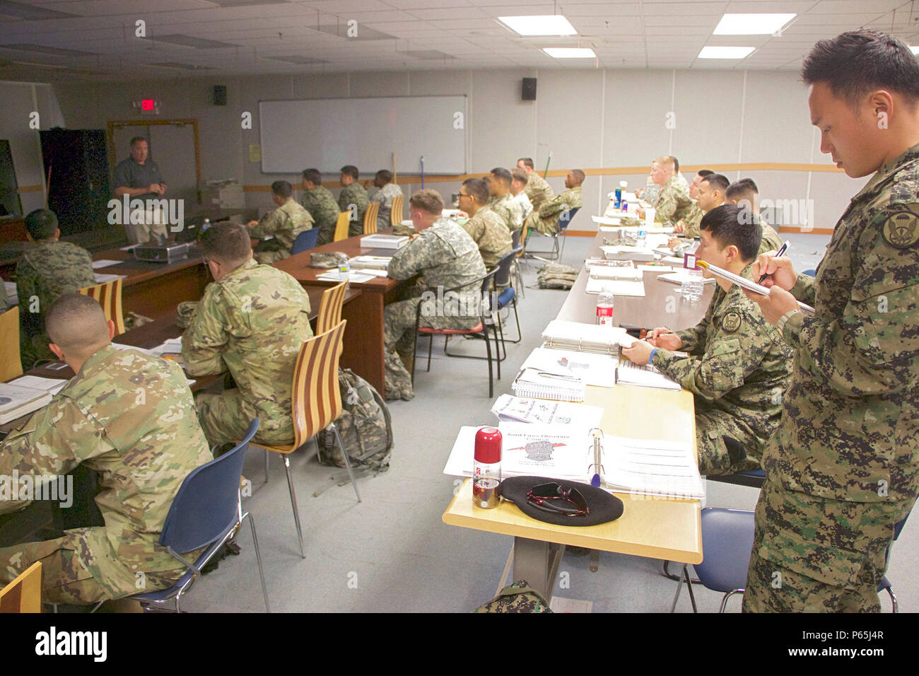 U.S. and Republic of Korea Soldiers learn the basics of directing fire ...