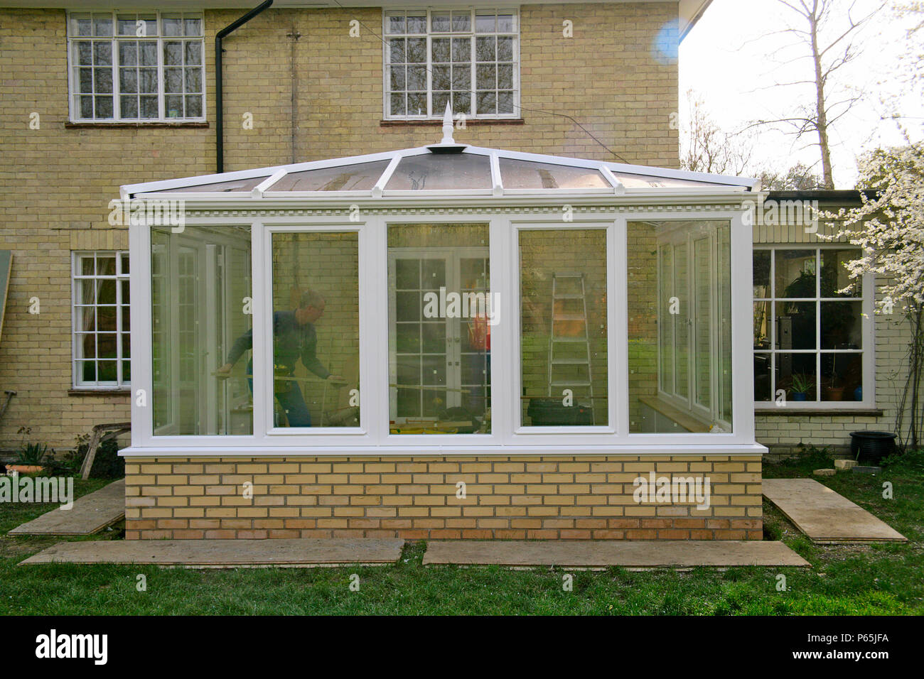 Step by step construction of a conservatory Stock Photo - Alamy