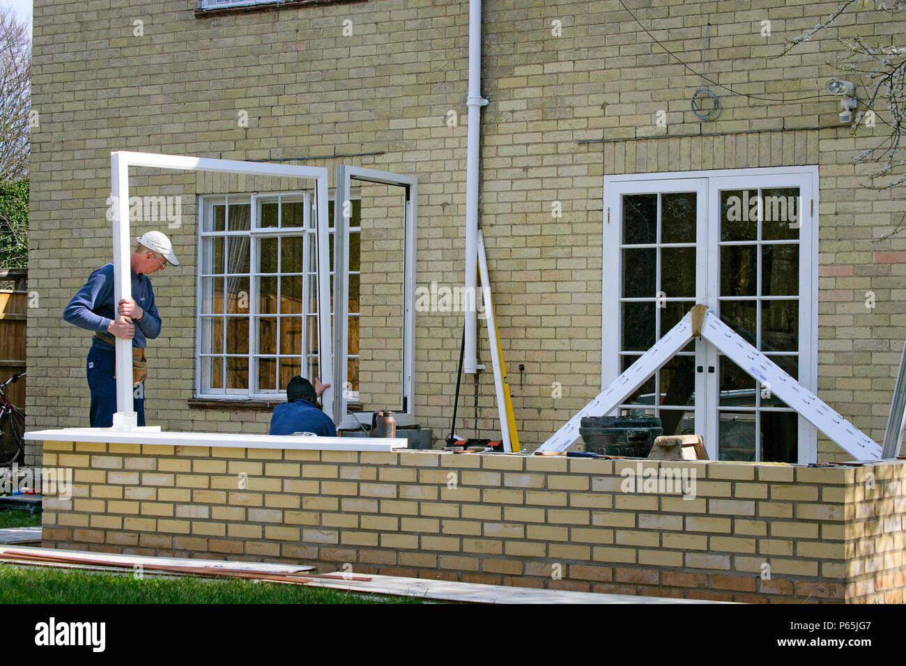 Step by step construction of a conservatory Stock Photo - Alamy