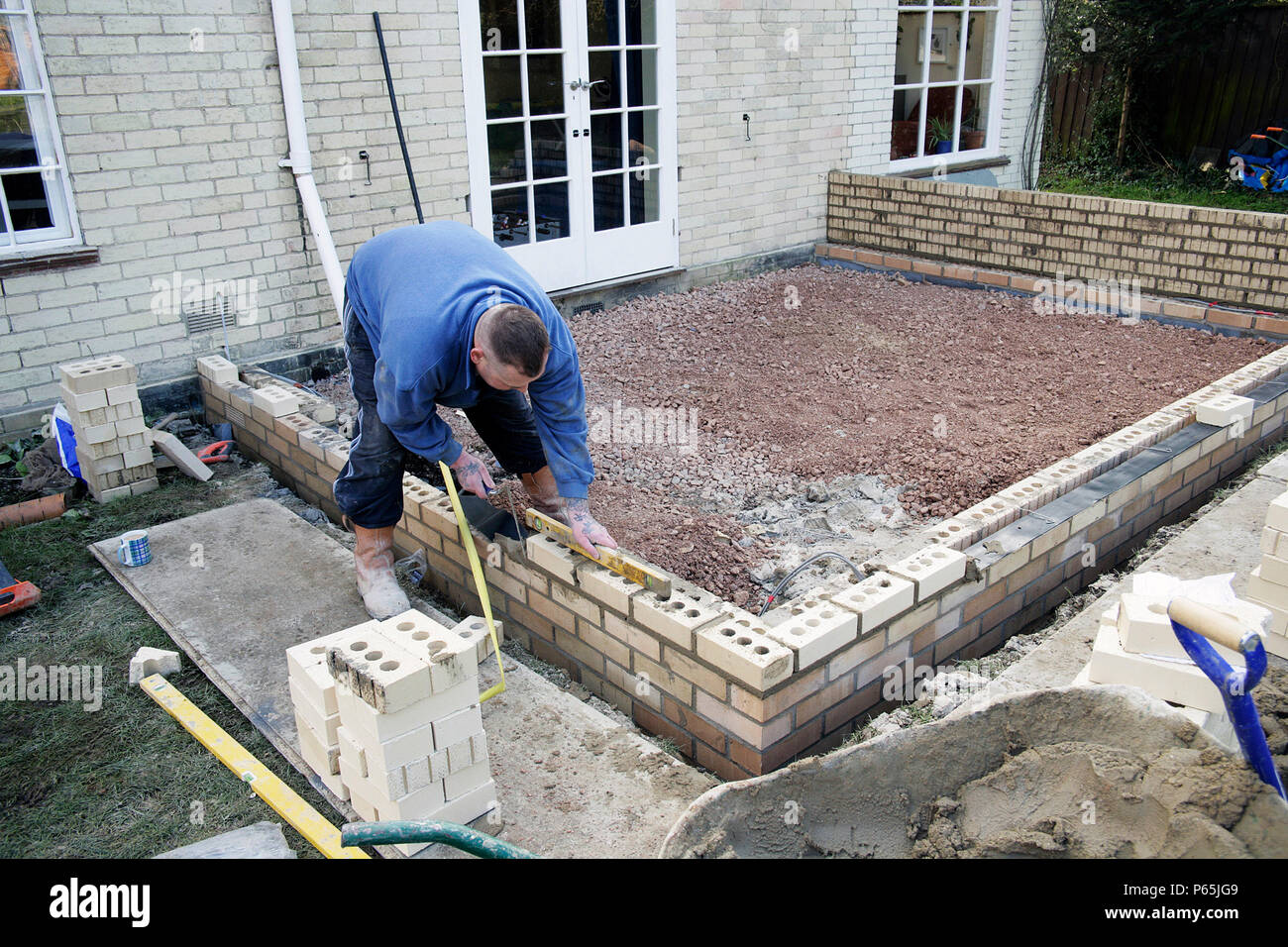Step by step construction of a conservatory Stock Photo - Alamy