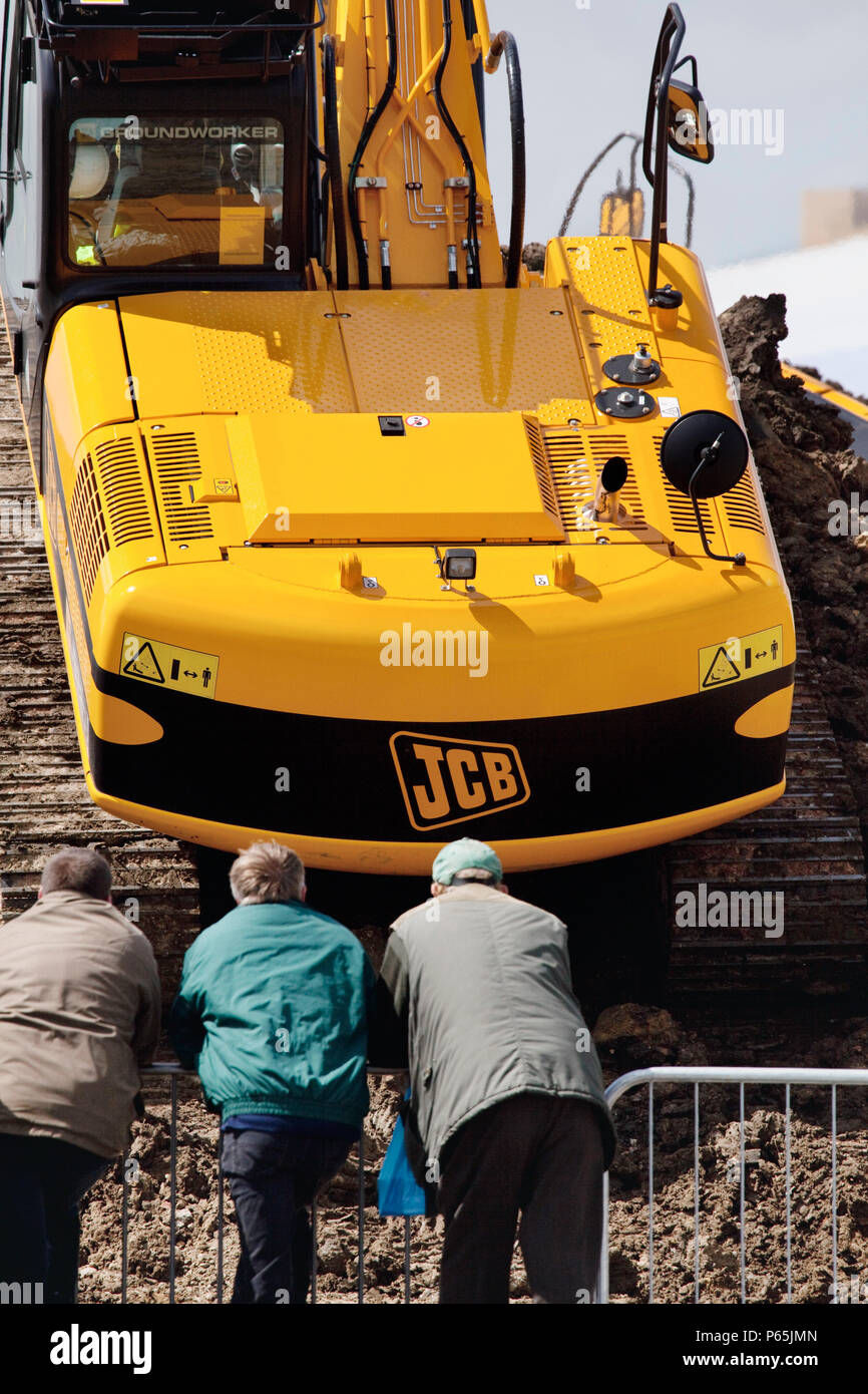 JCB digger being demonstrated Stock Photo - Alamy