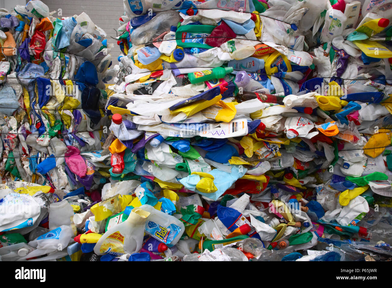 Compacted plastic recycling Stock Photo - Alamy