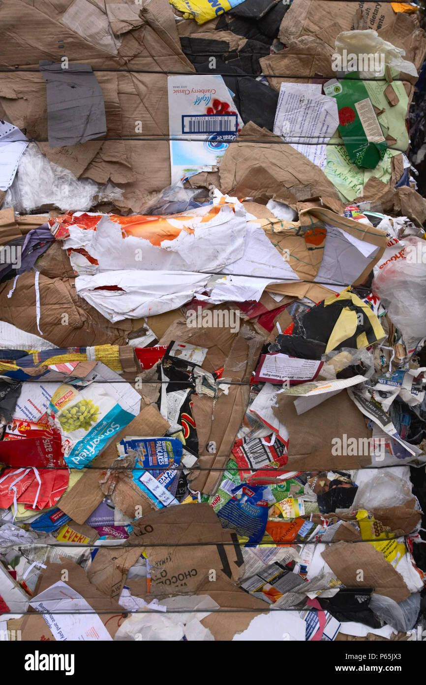 Compacted paper recycling Stock Photo - Alamy