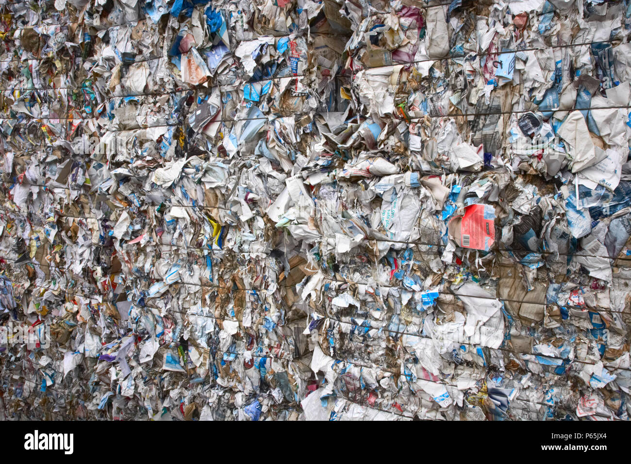 Compacted paper recycling Stock Photo - Alamy