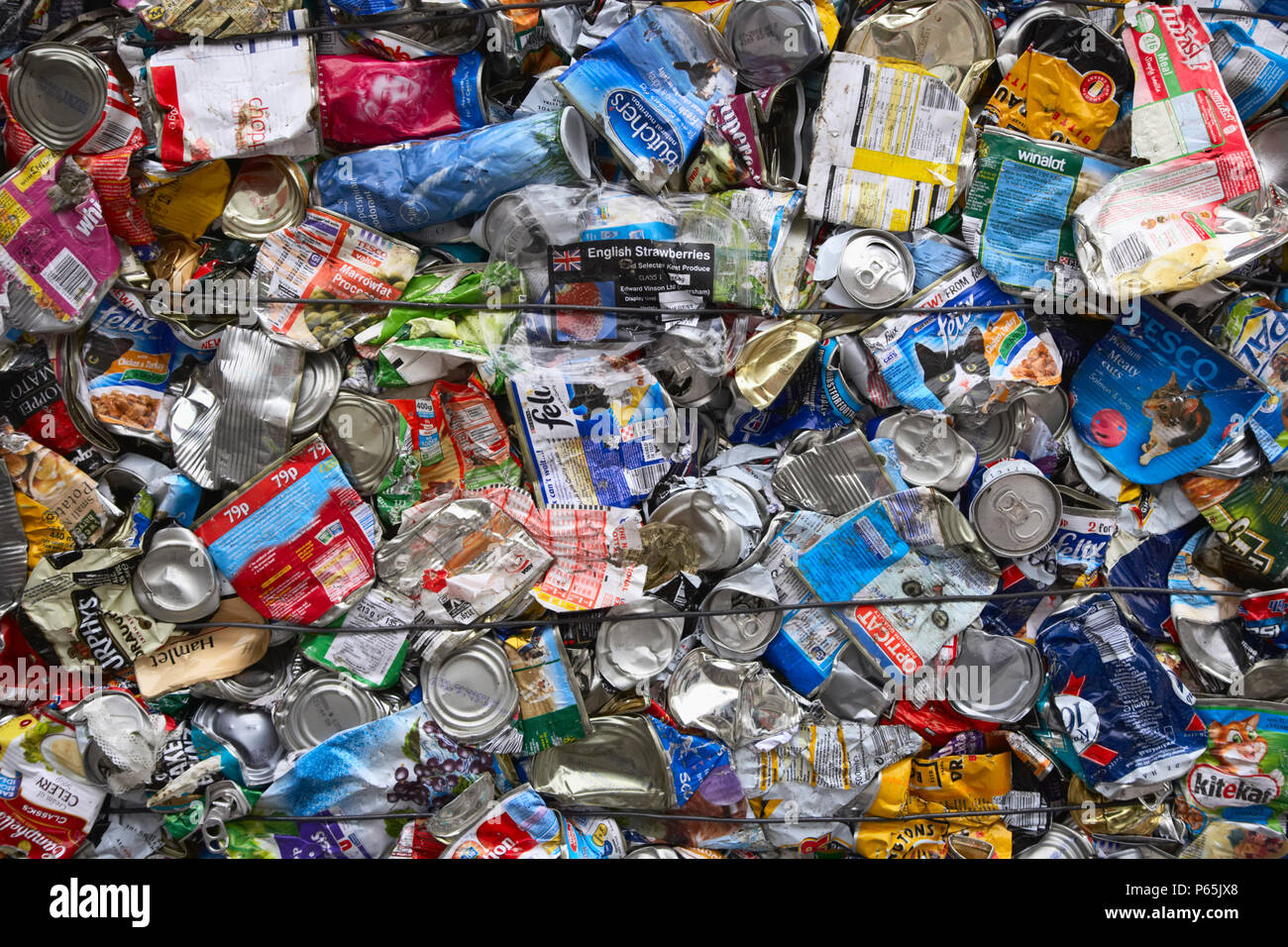 Compacted metal recycling Stock Photo - Alamy