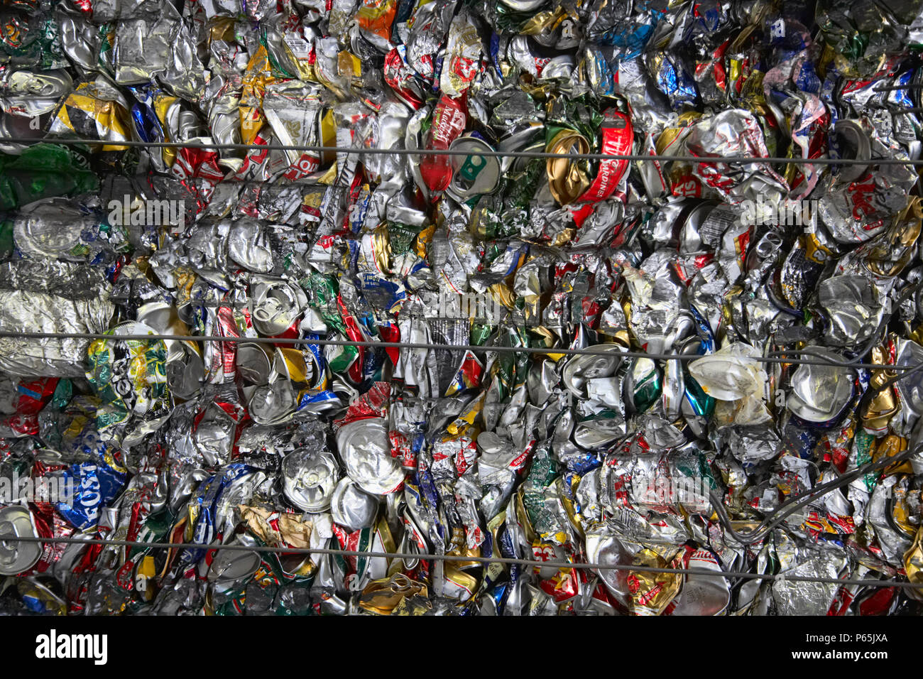 Compacted can recycling Stock Photo - Alamy