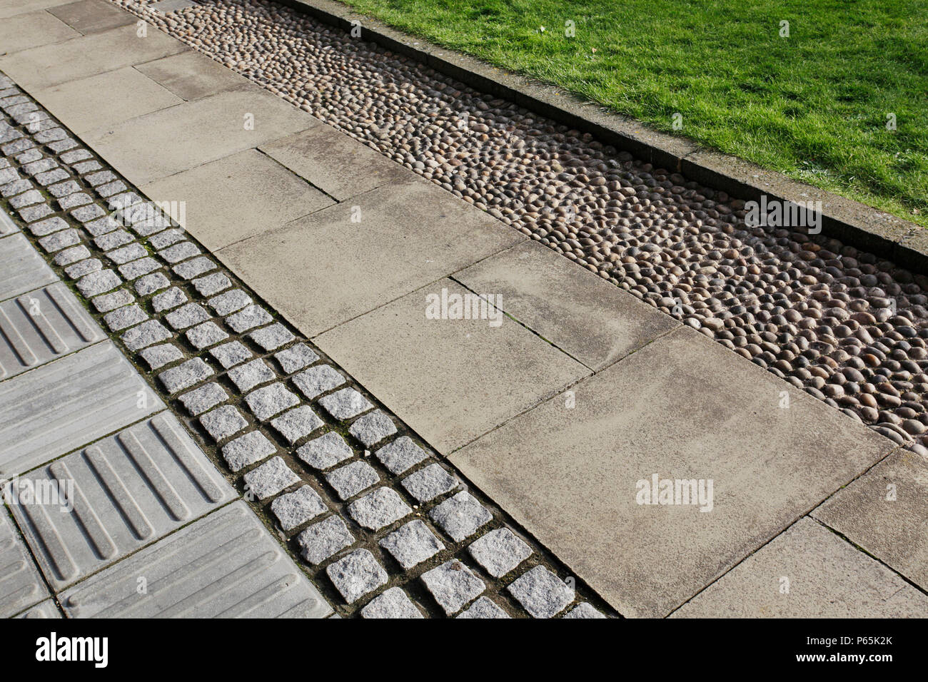 Variety of paving surfaces, Cambridge University Stock Photo - Alamy