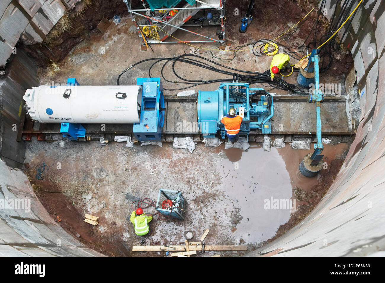 Tunnelling for gas pipeline, Wales, UK Stock Photo - Alamy