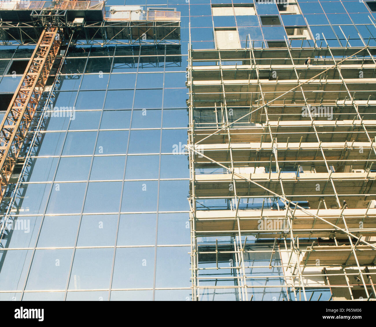 Cladding in progress on an office building, London Stock Photo - Alamy