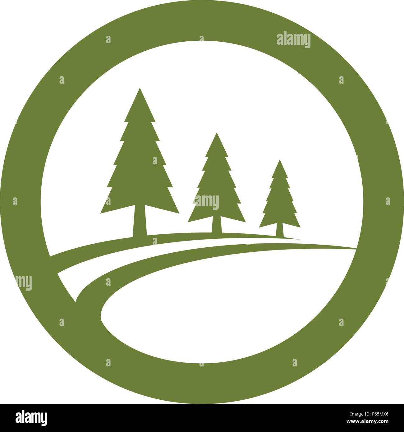 Cedar tree Logo template vector icon illustration design Stock Vector ...