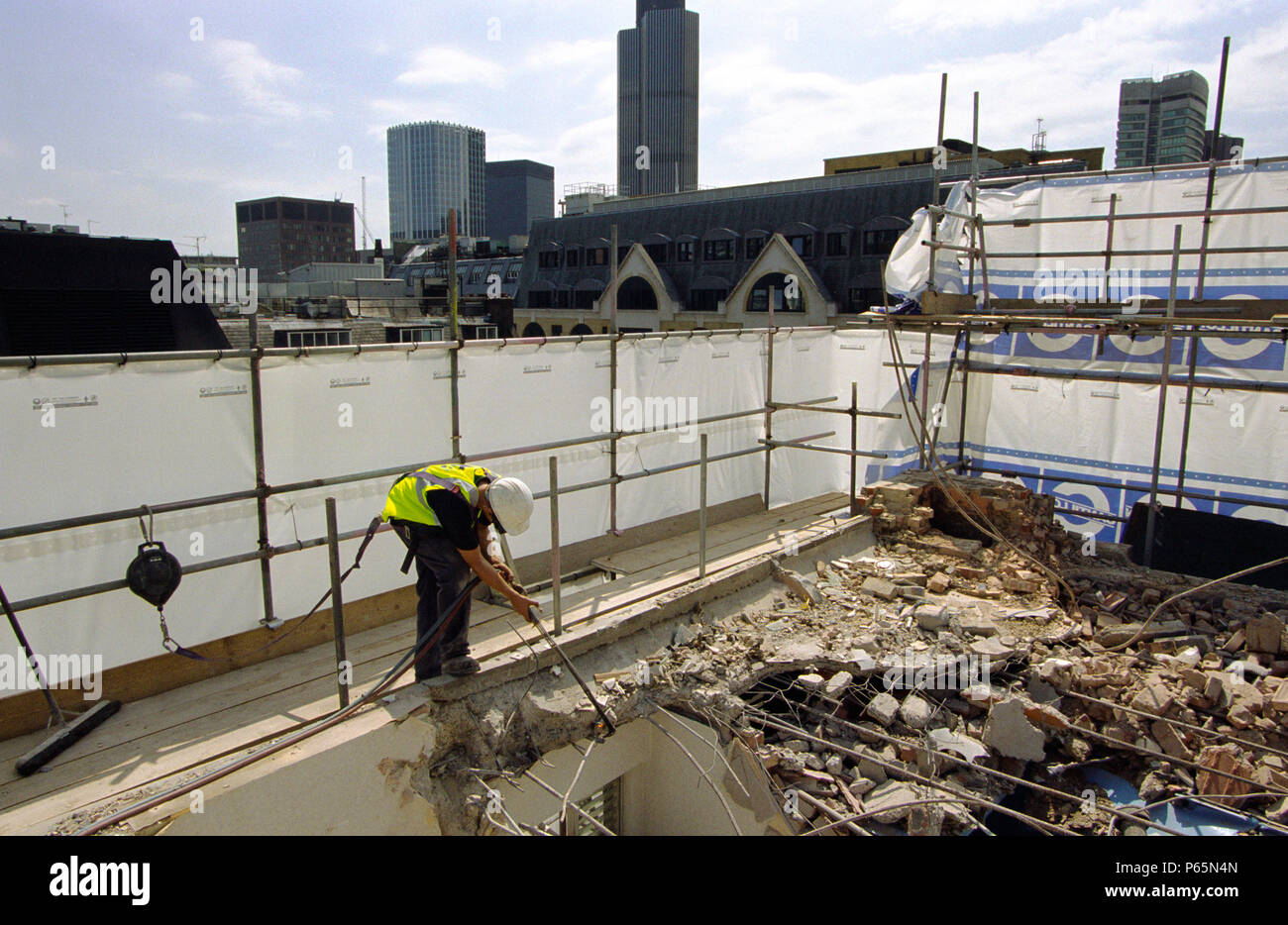 Demolition of a building, City of London Stock Photo - Alamy