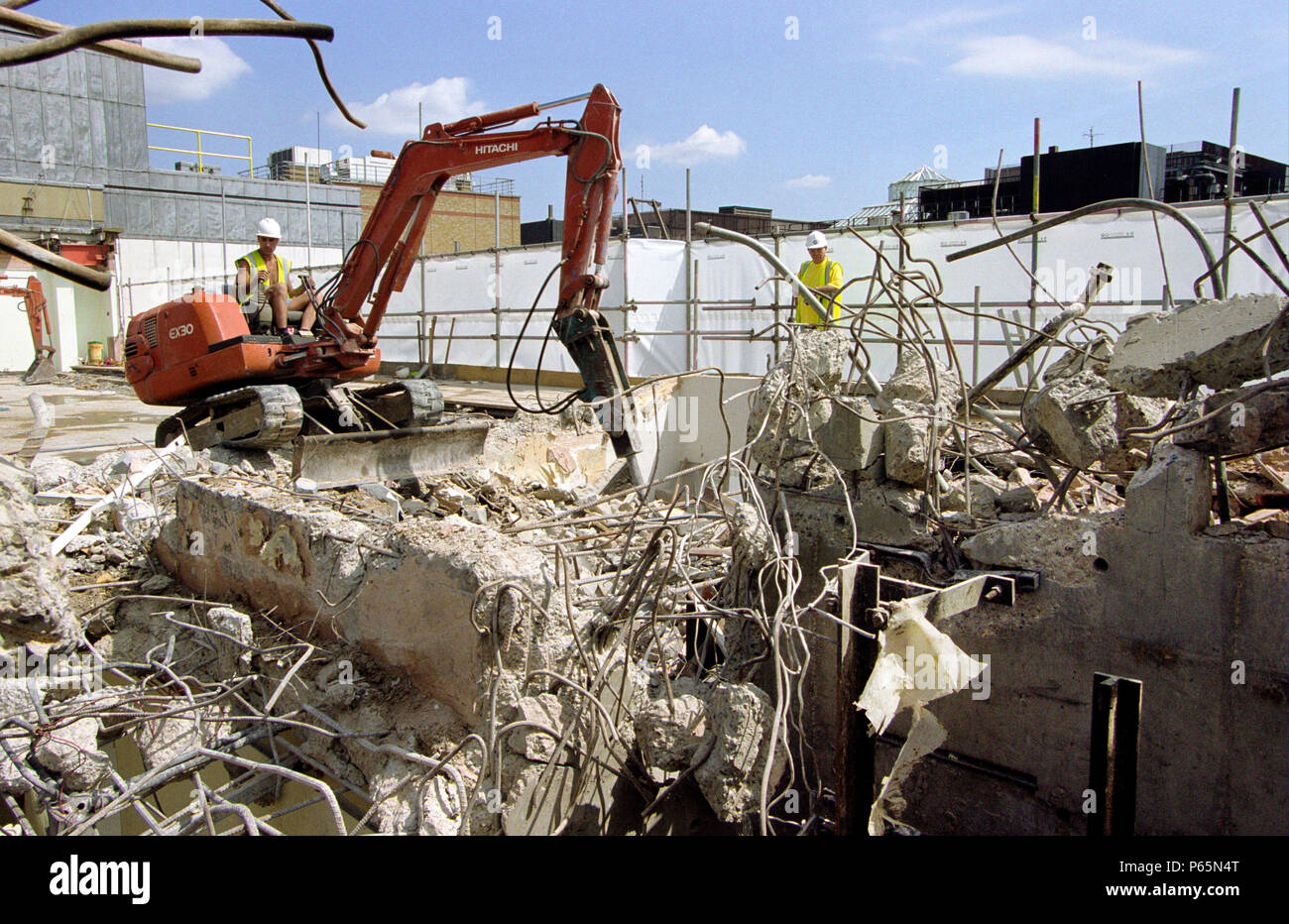 Demolition of a building, City of London Stock Photo - Alamy