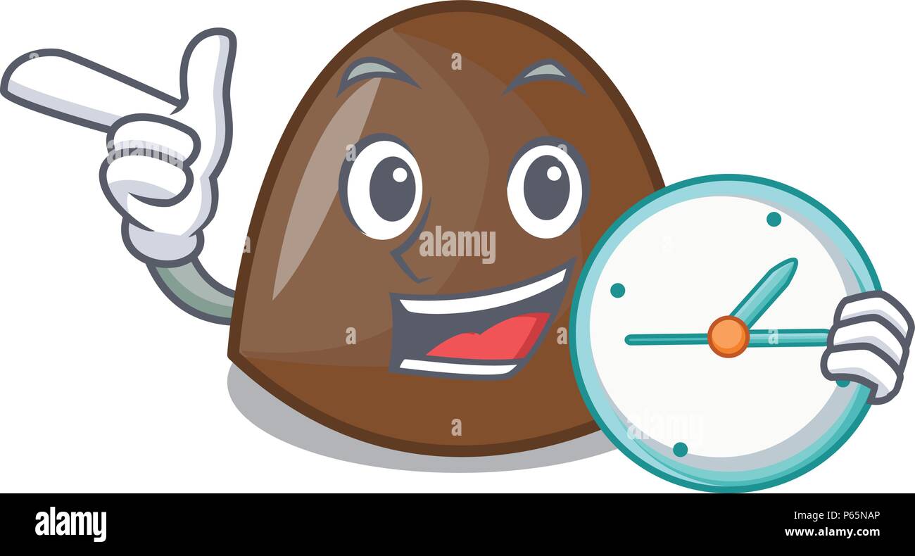 With clock chocolate candies character cartoon Stock Vector Image & Art ...