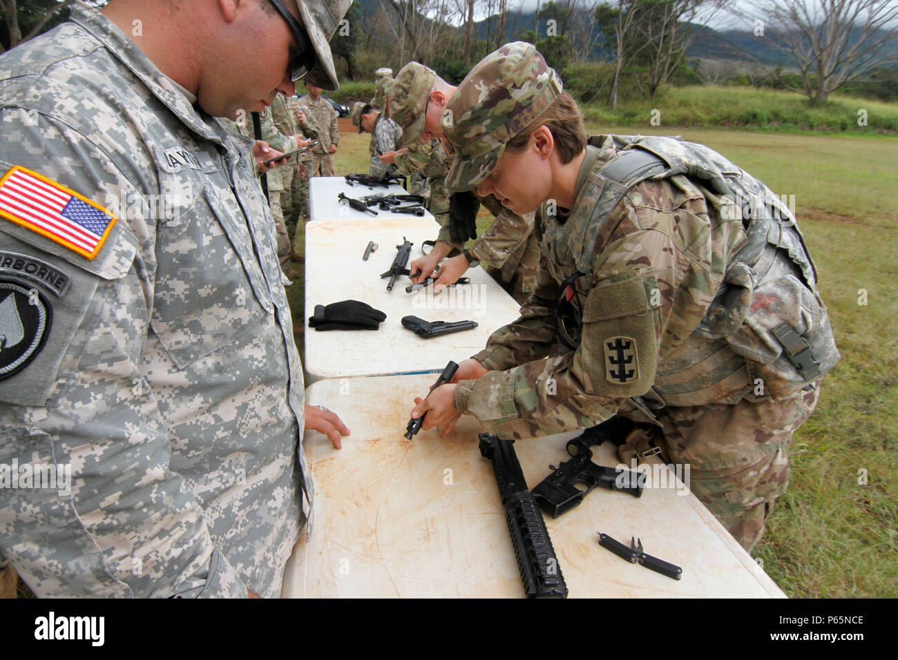 Soldiers with 8th Theater Sustainment Command, disassemble and ...