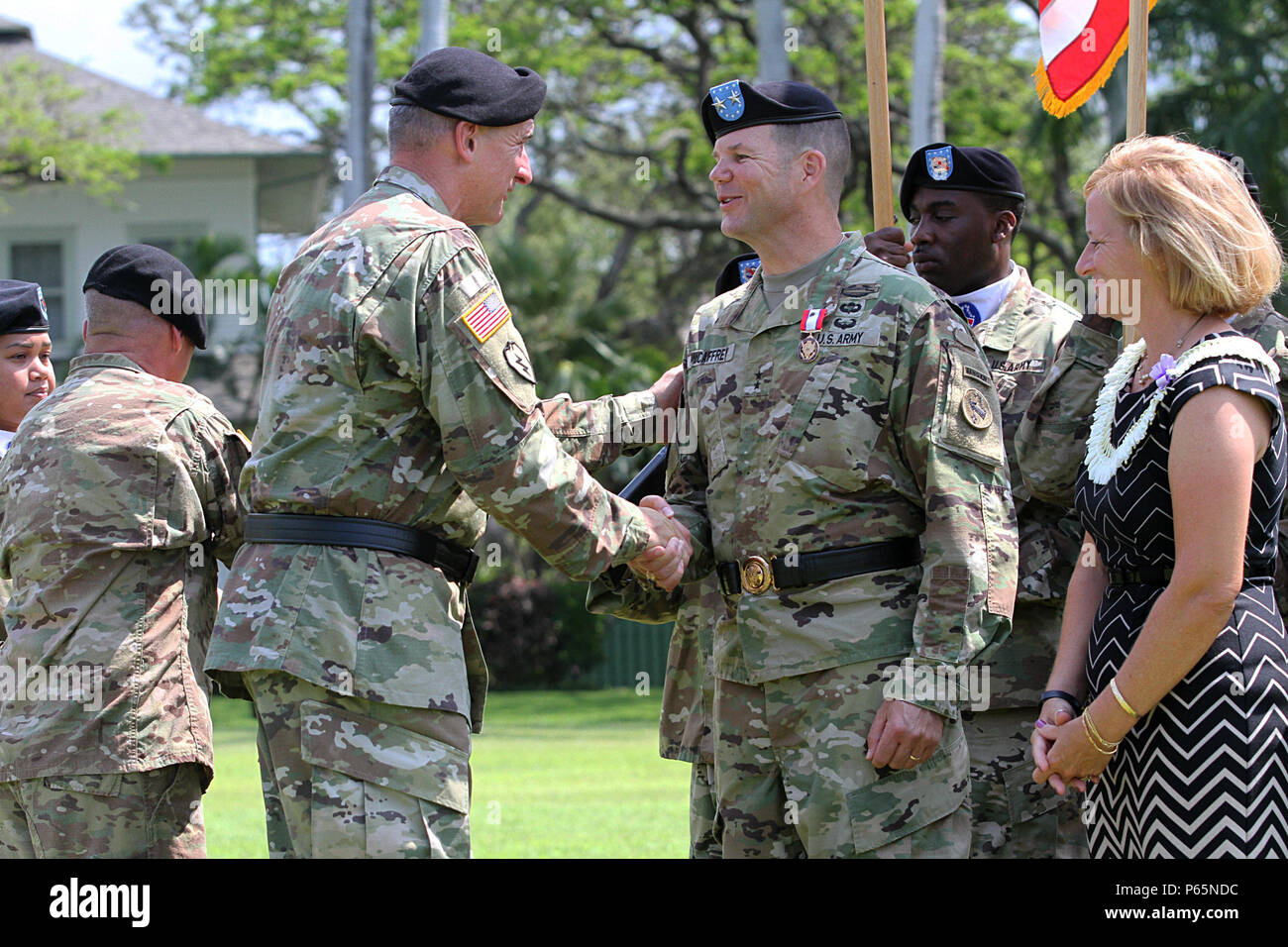 FORT SHAFTER, Hawaii—Gen. Robert B. Brown (left), commanding general, U ...