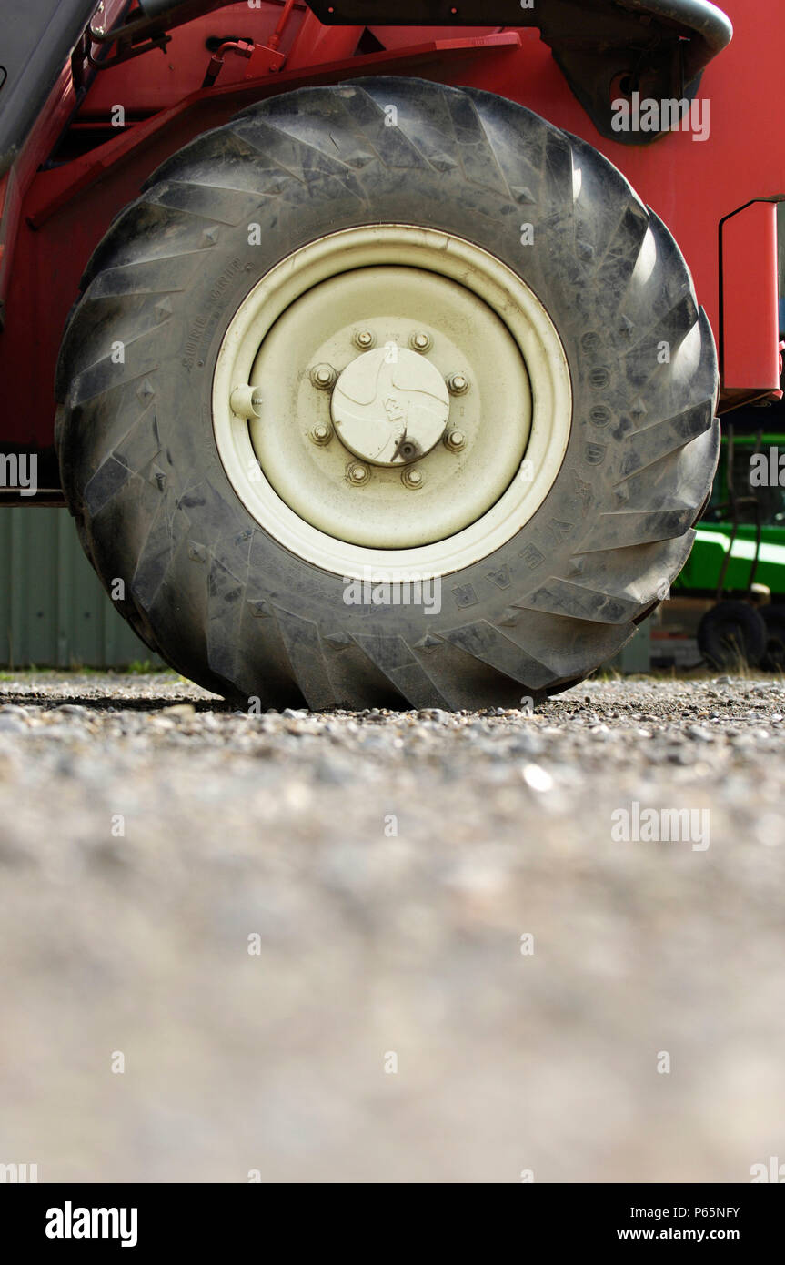 Detail of forklift wheel Stock Photo - Alamy