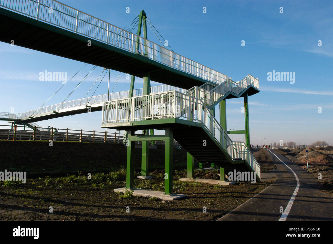Footbridge over a trunk road Stock Photo - Alamy